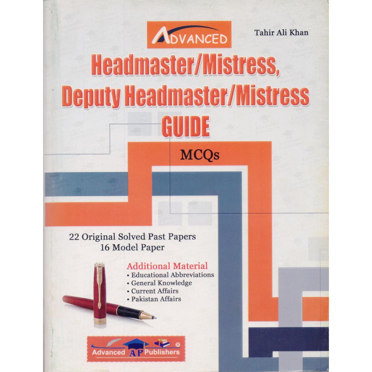Advanced Headmaster / Deputy Headmistress MCQs Guide by Tahir Ali Khan ...