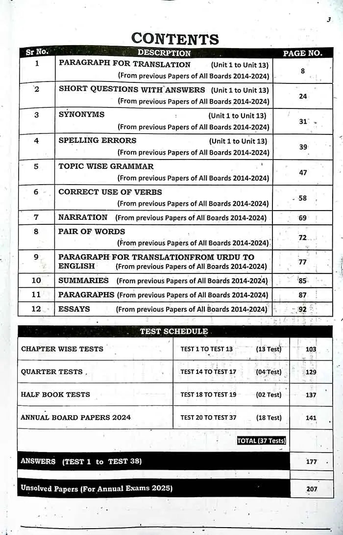 Captain Series Sharrah 10th Class English Solved Papers 2025 - MKG ...